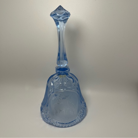 Vintage | Accents | Vintage Blue Crystal Unicorn Bell Glass 8 | Poshmark